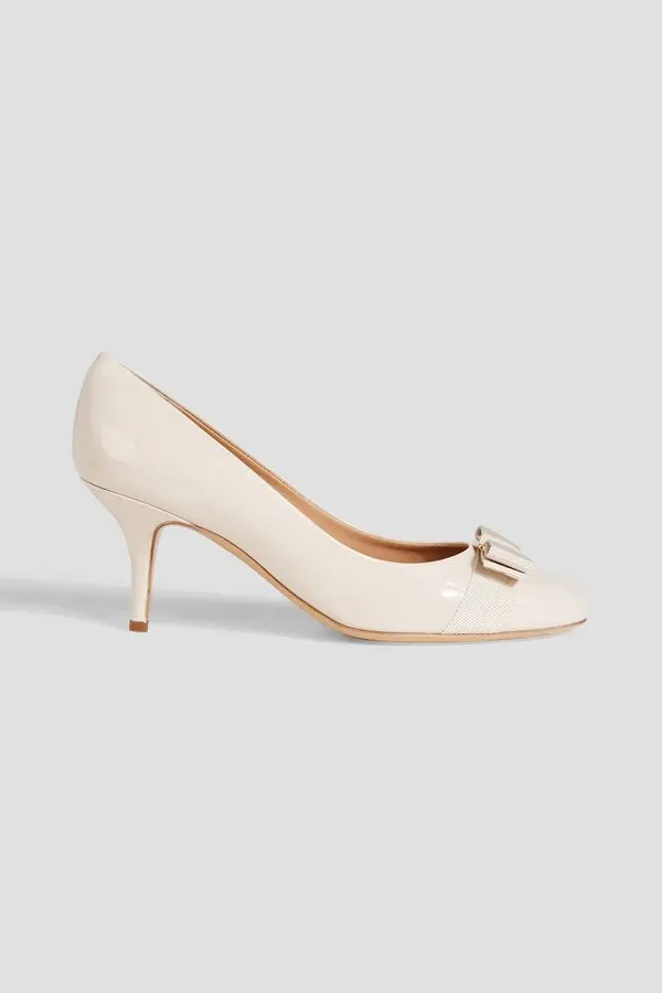 FERRAGAMO Carla 70 Patent-leather Pumps With Bow Detailing