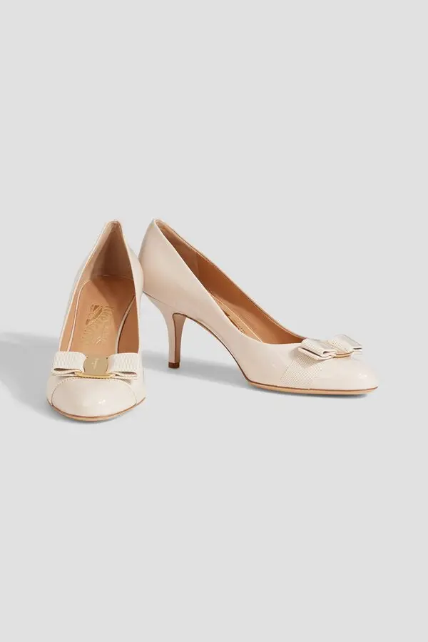 FERRAGAMO Carla 70 Patent-leather Pumps With Bow Detailing