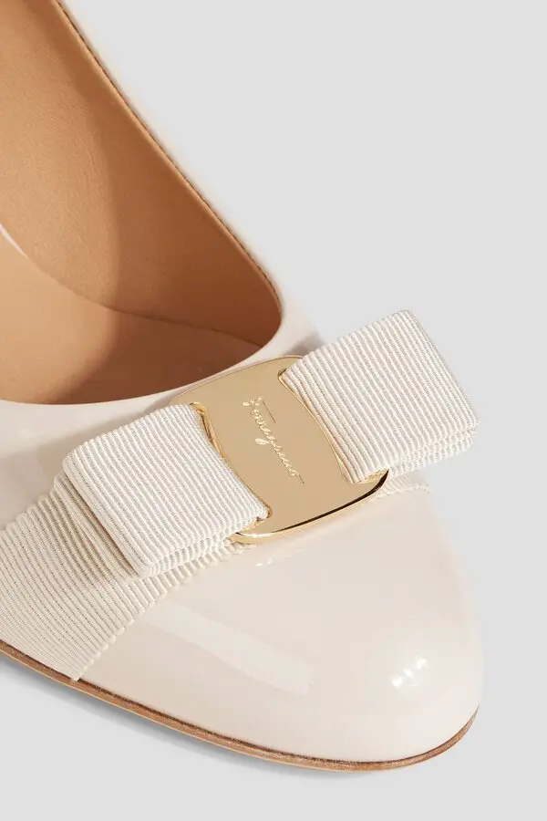 FERRAGAMO Carla 70 Patent-leather Pumps With Bow Detailing