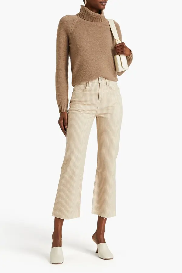 FRAME Le Jane Crop Striped High-rise Straight-leg Jeans