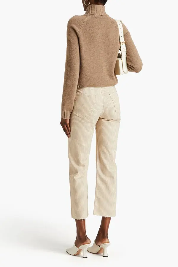 FRAME Le Jane Crop Striped High-rise Straight-leg Jeans