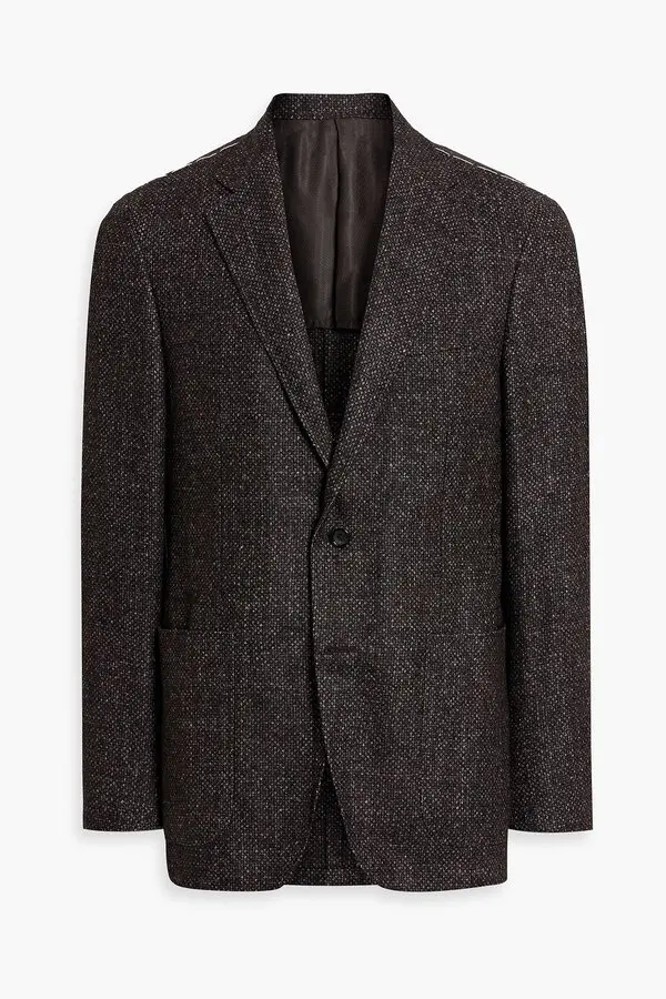Canali Brushed Tweed Blazer - Dark Purple