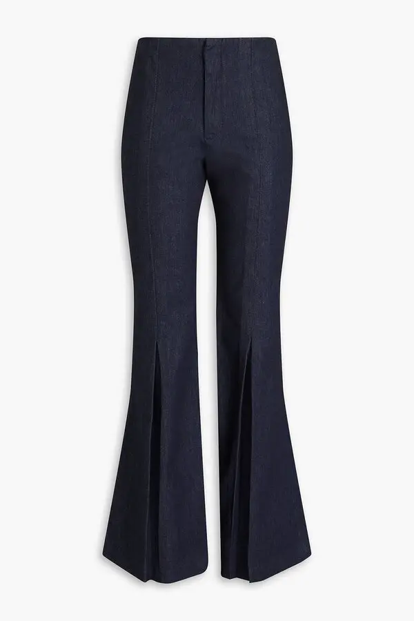 FRAME Pleated High-rise Flared Jeans