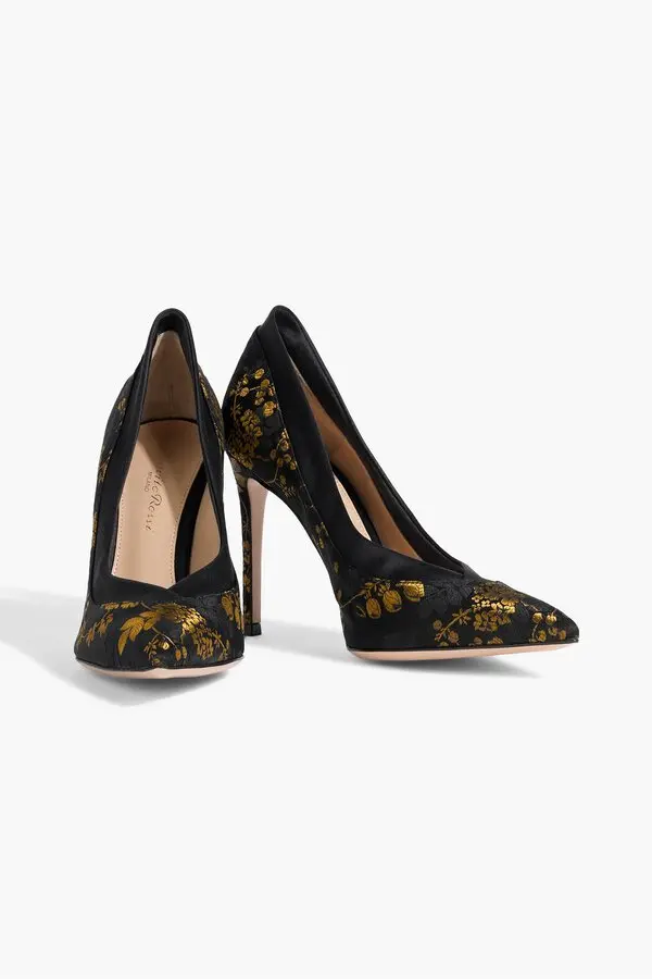 GIANVITO ROSSI Floral Brocade Kimono Pumps