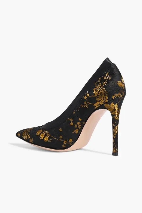 GIANVITO ROSSI Floral Brocade Kimono Pumps