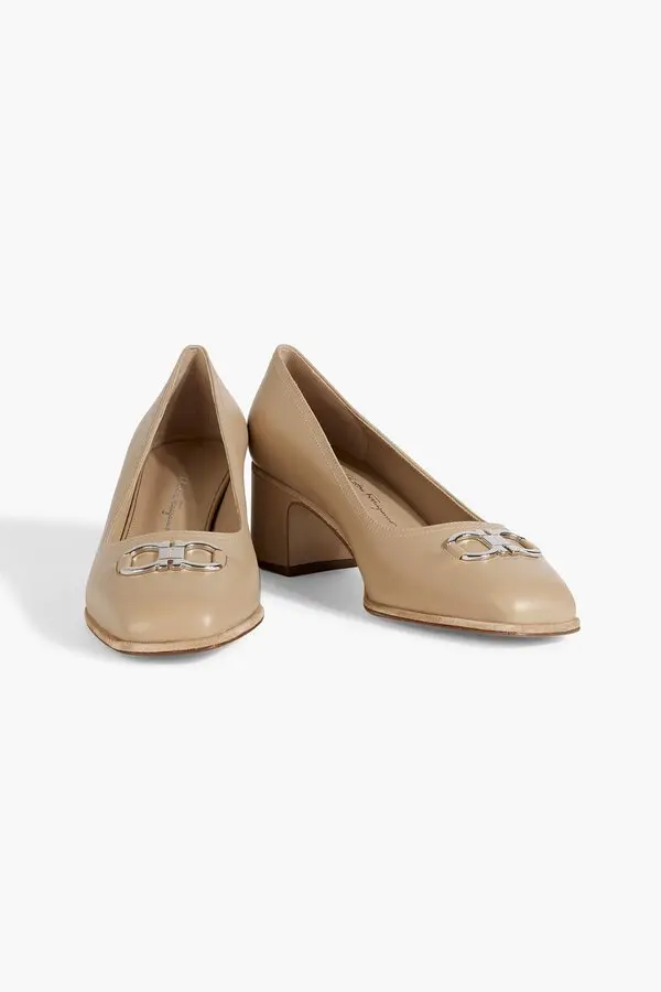 FERRAGAMO Comiso 55 Embellished Leather Pumps