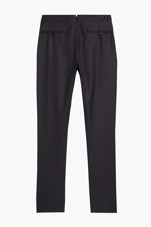 Canali Slim-fit Pleated Wool-blend Jacquard Trousers