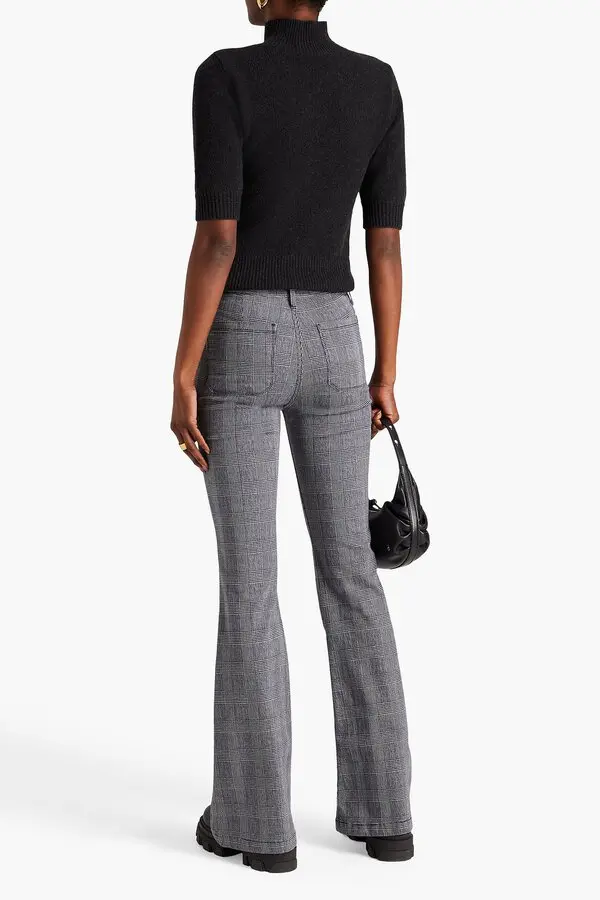 FRAME Prince Of Wales Checked Flared Pants