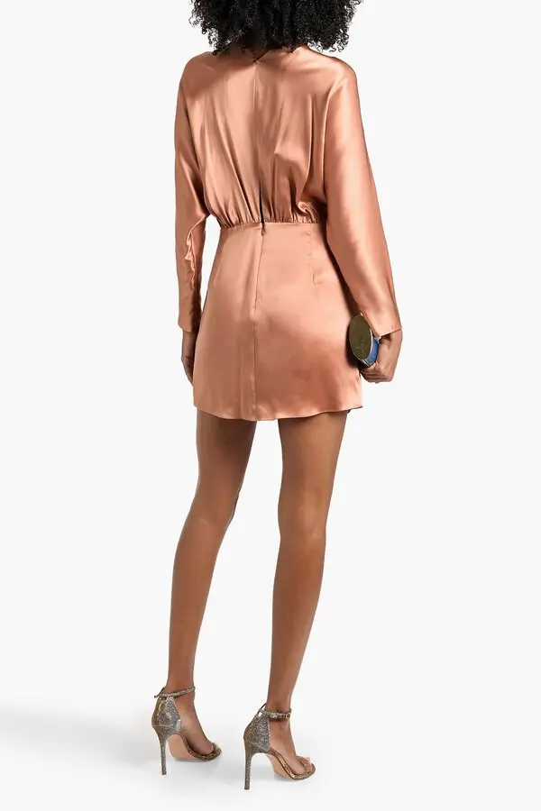 Michelle Mason Twisted Silk-Satin Mini Dress In Antique Rose - 70% Off |  Editorialist