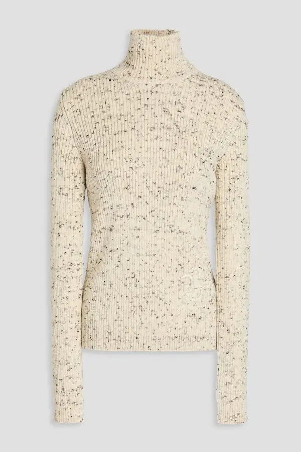 JIL SANDER Donegal Ribbed Wool Turtleneck Sweater