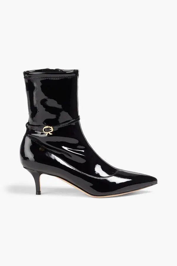 GIANVITO ROSSI Ribbon" Vinyl Ankle Boots With Buckle Detail