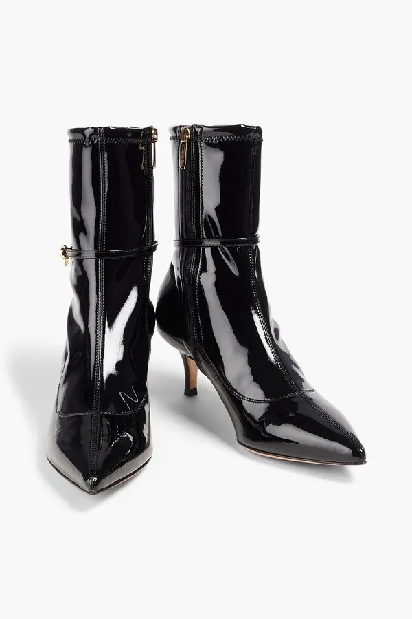 GIANVITO ROSSI Ribbon" Vinyl Ankle Boots With Buckle Detail
