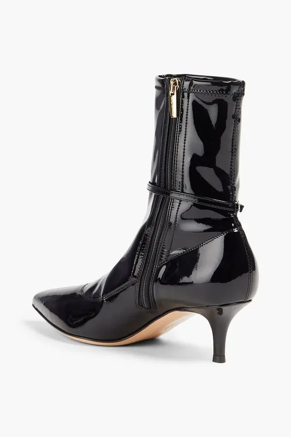 GIANVITO ROSSI Ribbon" Vinyl Ankle Boots With Buckle Detail