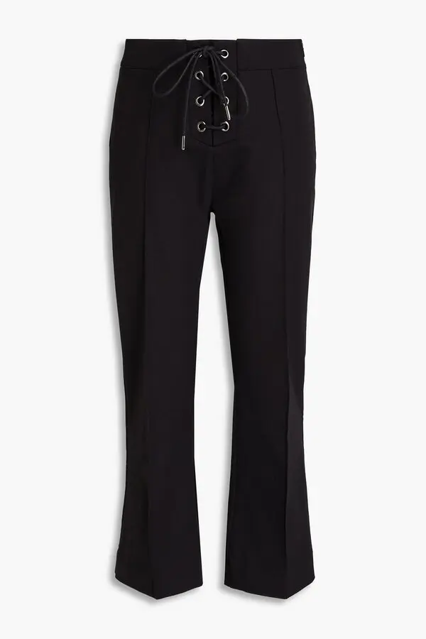 FRAME Lace-up Kick-flare Crepe Trousers