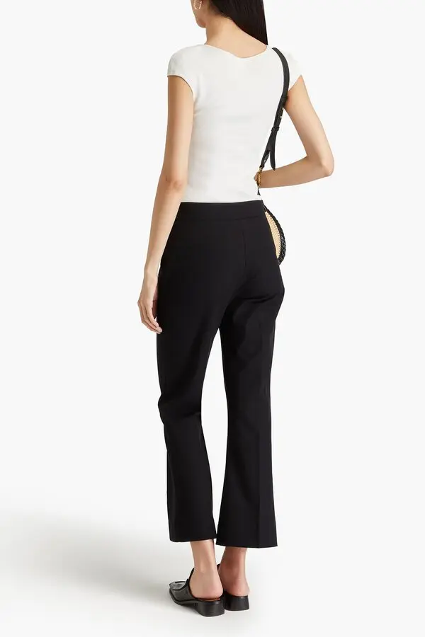 FRAME Lace-up Kick-flare Crepe Trousers
