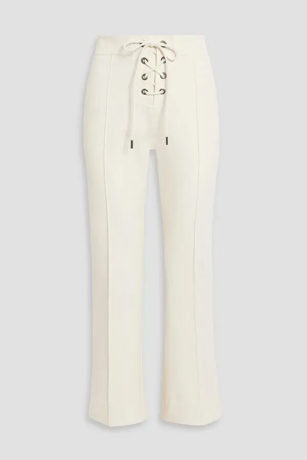 FRAME Lace-up Kick-flare Crepe Trousers - Ivory