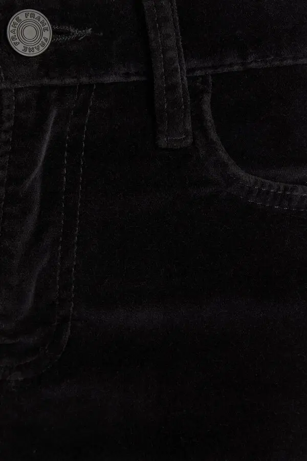 FRAME Le High Flare Velvet Pants - Black