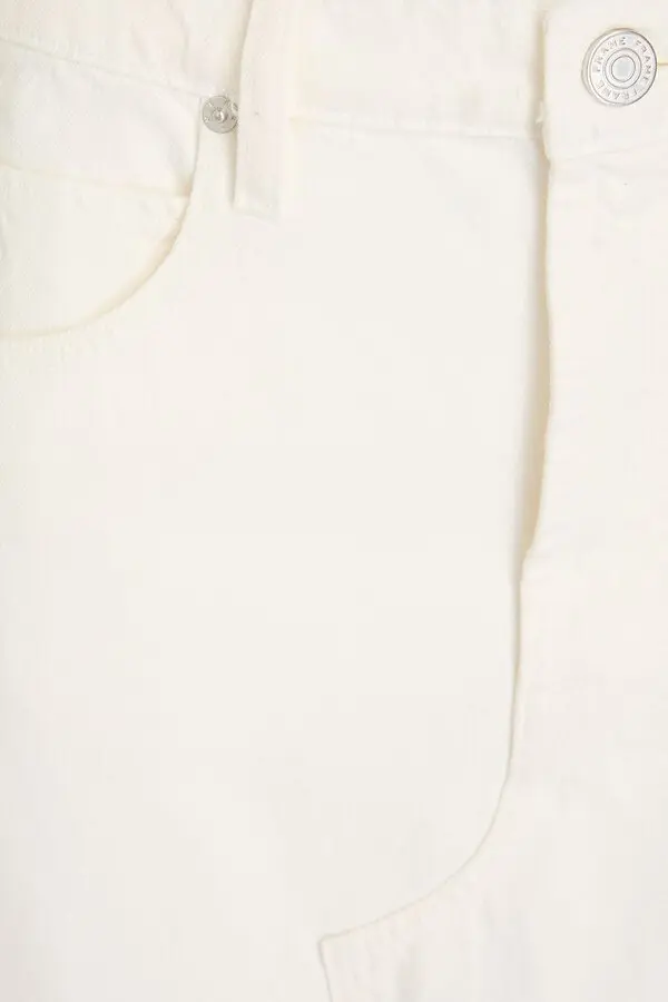 FRAME The Midaxi Frayed Denim Midi Skirt - Ivory