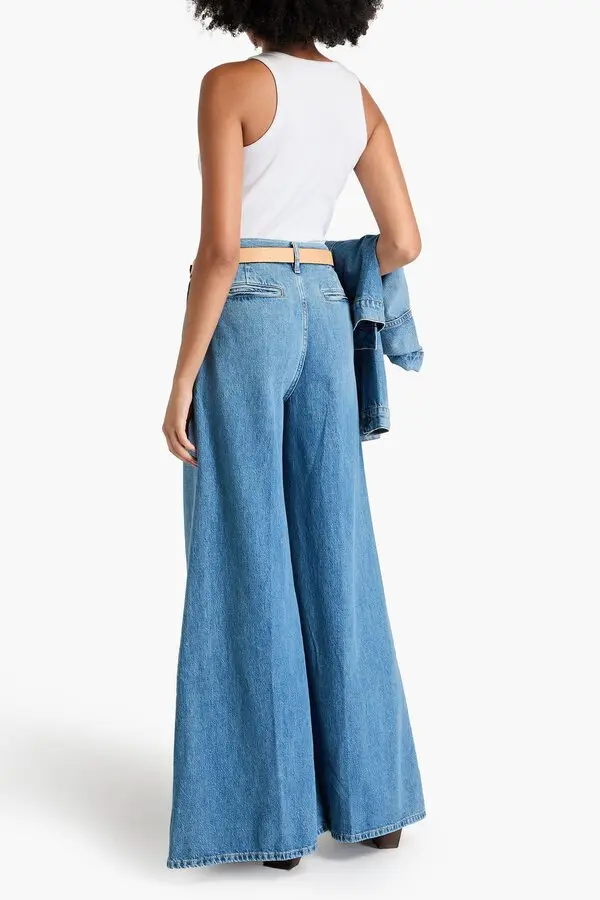 FRAME High-rise Wide-leg Jeans - Mid Denim