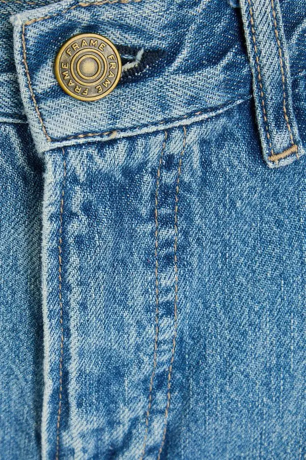 FRAME High-rise Wide-leg Jeans - Mid Denim