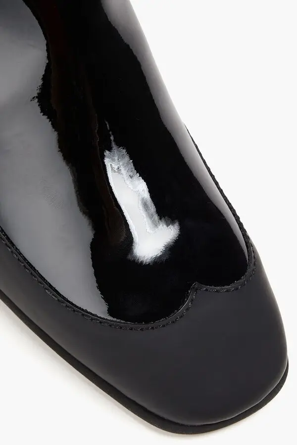 Thom Browne Matte And Patent Leather Ankle Boots