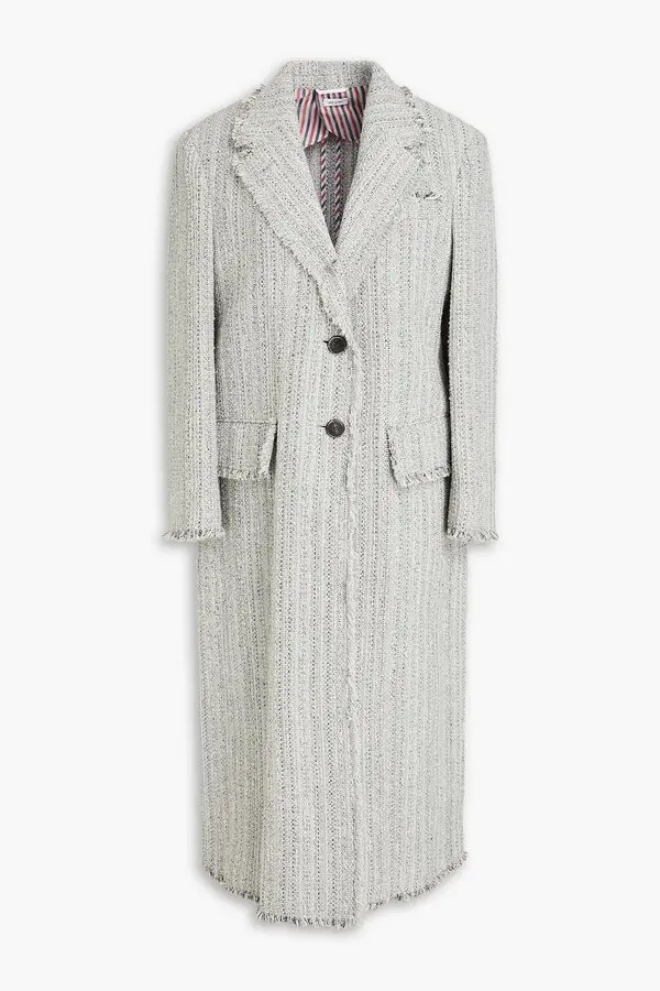 Thom Browne Fringed Tweed Coat