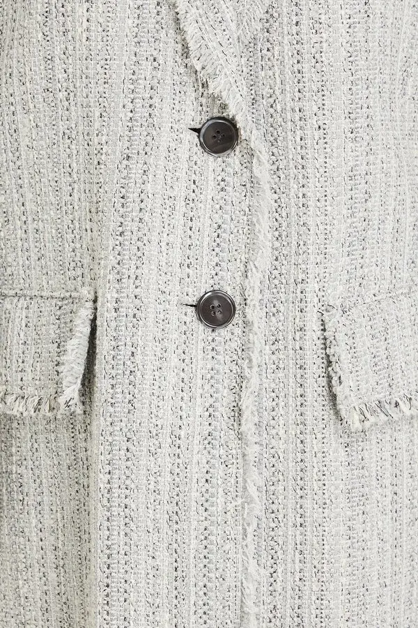 Thom Browne Fringed Tweed Coat