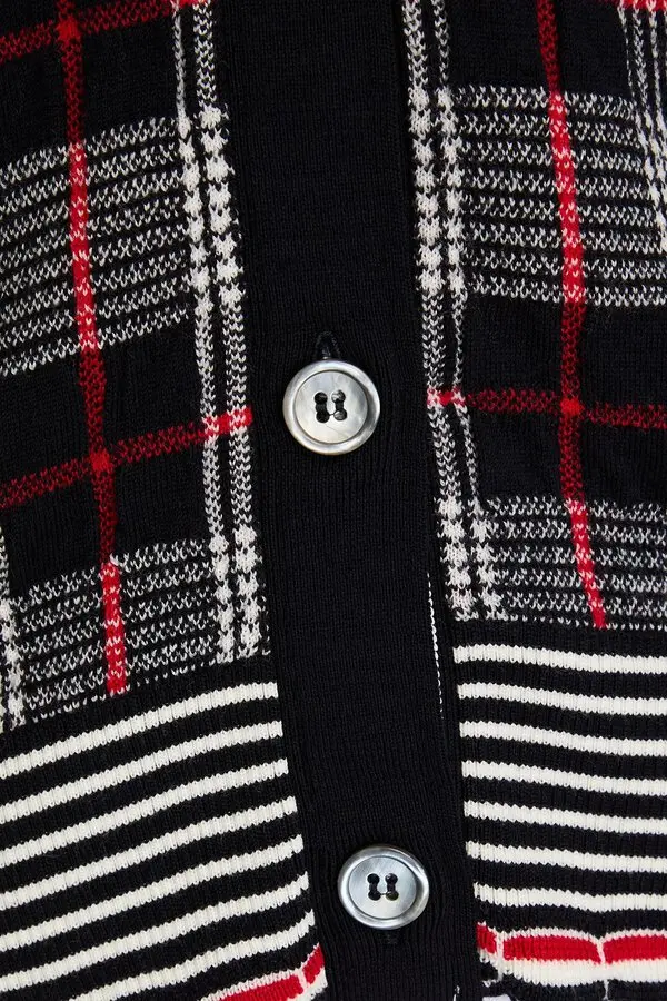 Thom Browne Checked Wool Cardigan