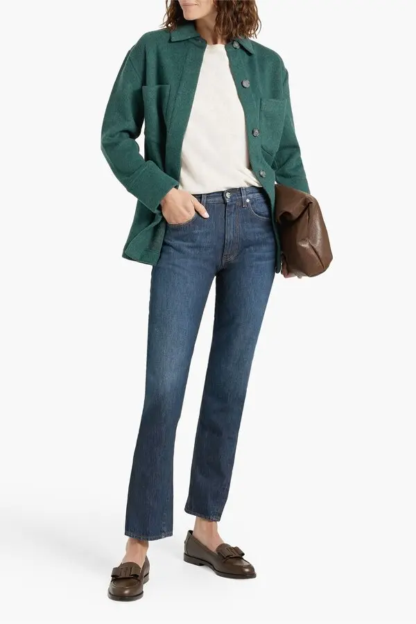 Vince Brushed-felt Shirt Jacket - Teal