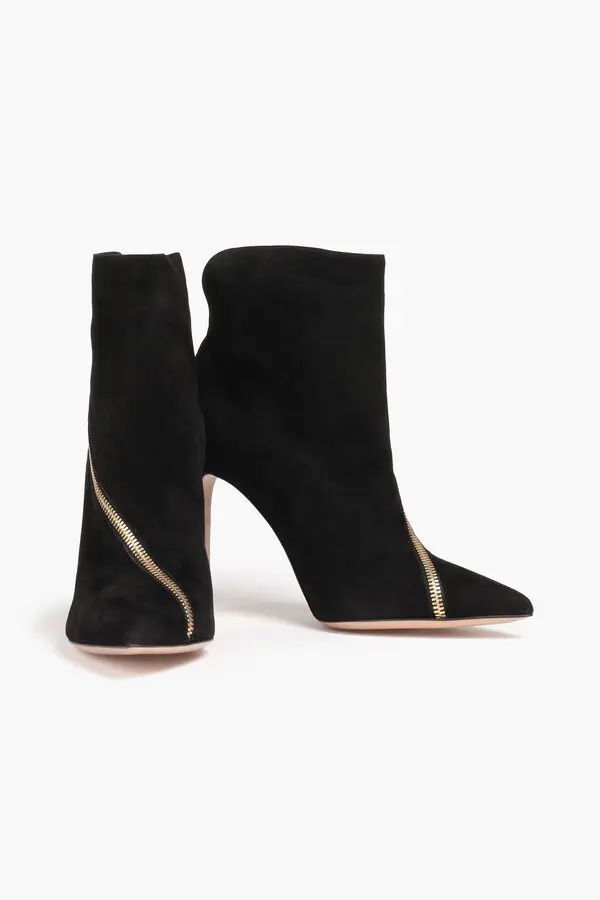 GIANVITO ROSSI Zip-detailed Suede Ankle Boots