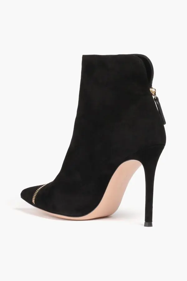 GIANVITO ROSSI Zip-detailed Suede Ankle Boots