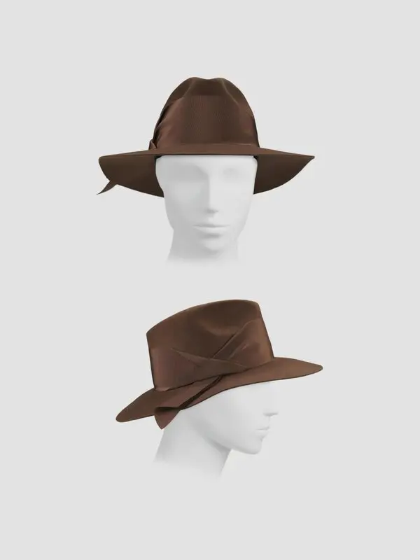 Freya Gardenia Asymmetric Ribbon Fedora