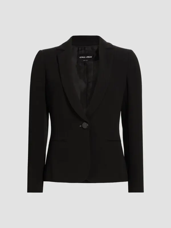 Giorgio Armani Silk One-button Blazer - Black
