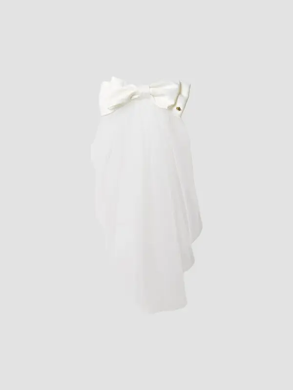Lele Sadoughi Priscilla Silk-blend Bow Veil - Ivory