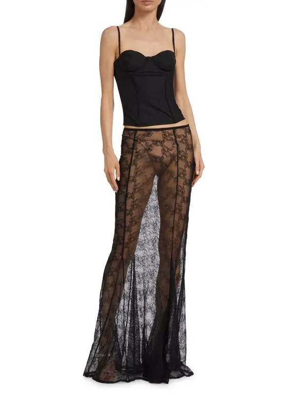 Kiki De Montparnasse La Rose Lace Maxi Skirt