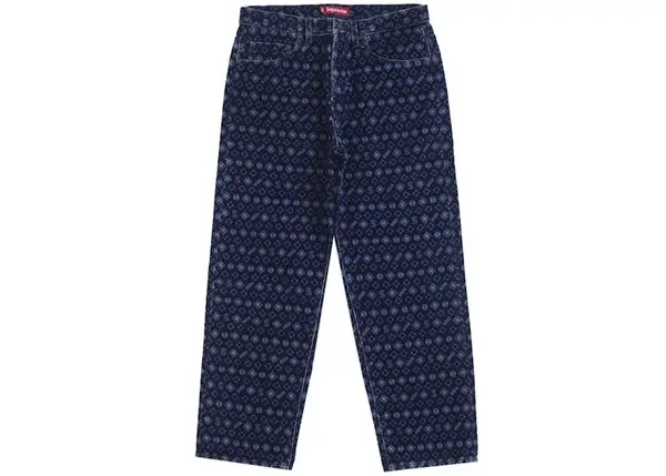 Supreme Flocked Loose Fit Jean - Blue