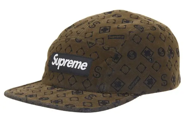Supreme Flocked Denim Camp Cap - Black