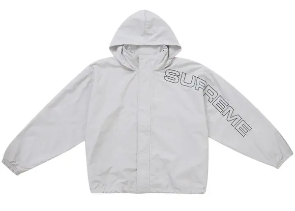 Supreme Spellout Embroidered Track Jacket - Grey