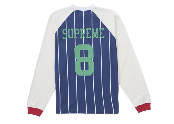 Supreme Stripe Raglan Long Sleeve Top - Navy Blue