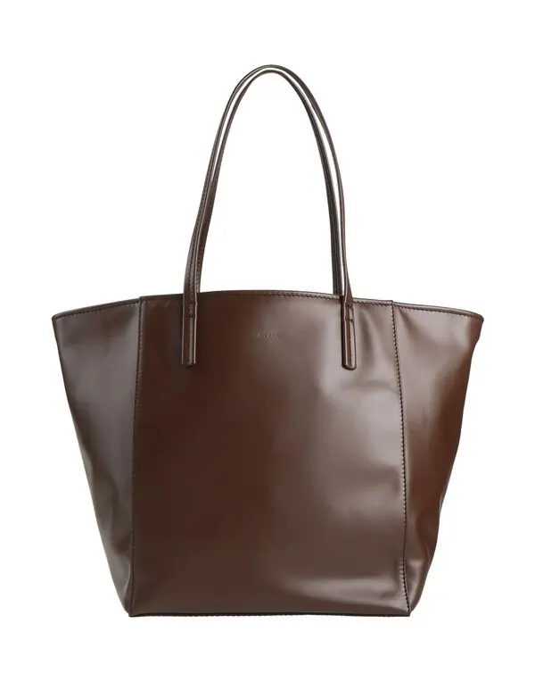By Far Dark Calfskin Maxi Tote Bag
