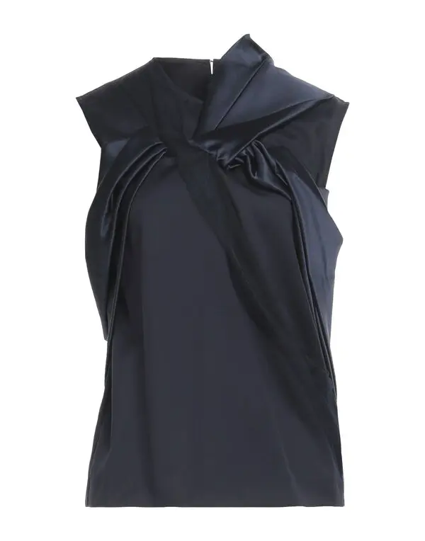 Fabiana Filippi Sleeveless Crewneck Top In Virgin Wool, Silk, Elastane, And Polyamide