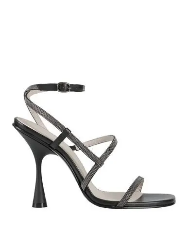 Fabiana Filippi Leather Embellished Slingback Sandals - Black