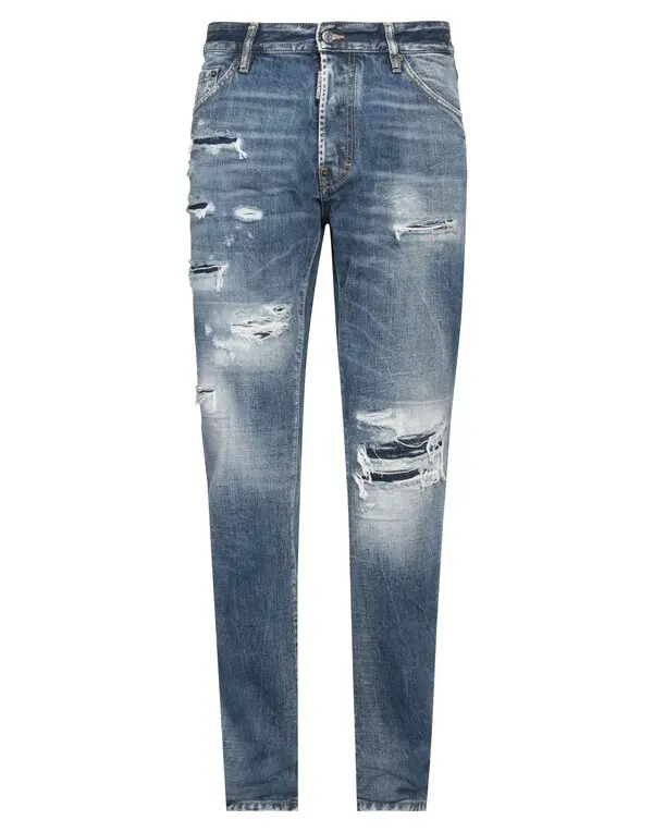 Dsquared2 Tapered Distressed Denim Jeans - Blue