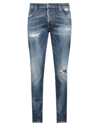Dsquared2 Jeans In Cotton, Polyester, Elastane, And Cow Leather - Blue