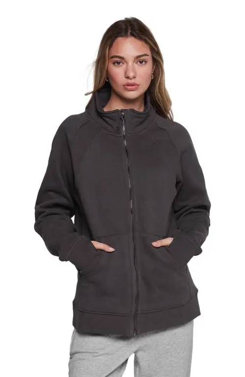 REBODY Effortless Fleece Oversized Jacket - Phantom Grey
