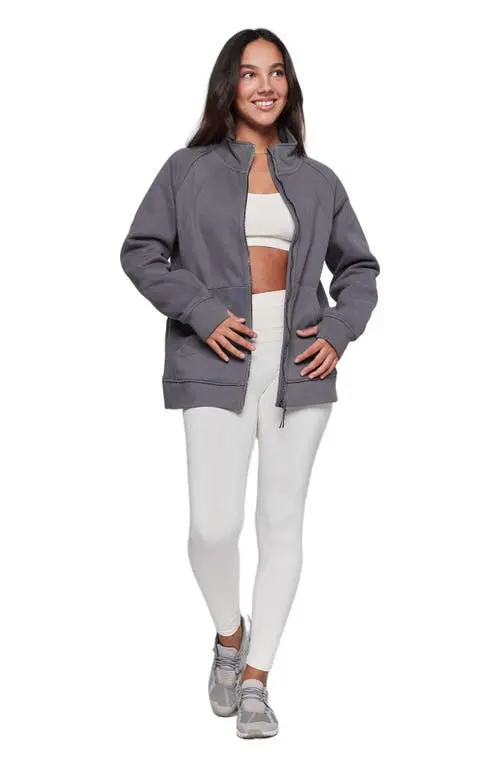 REBODY Effortless Fleece Oversized Jacket - Smoke