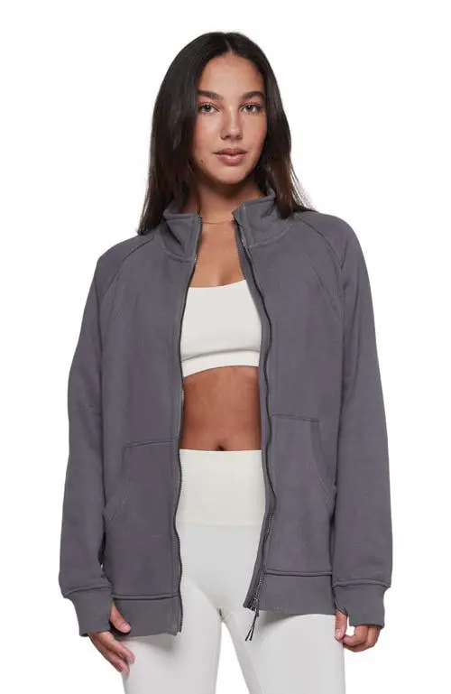 REBODY Effortless Fleece Oversized Jacket - Smoke