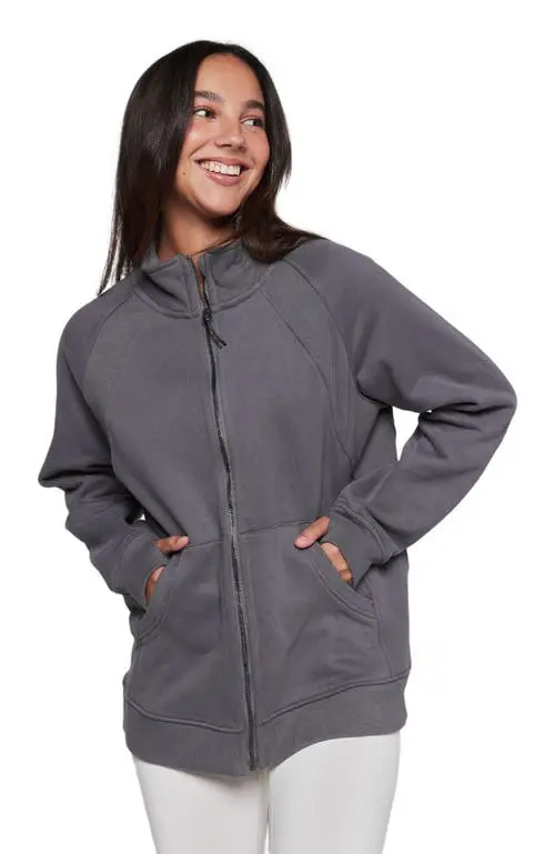 REBODY Effortless Fleece Oversized Jacket - Smoke