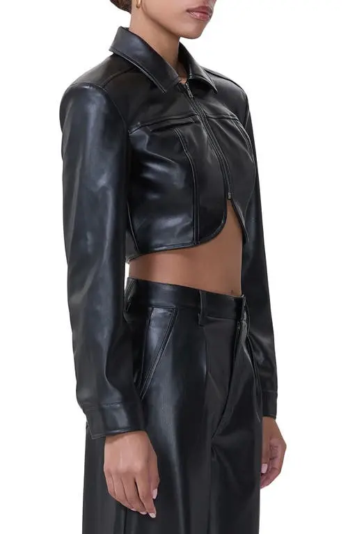 AFRM Hallie Faux Leather Crop Jacket