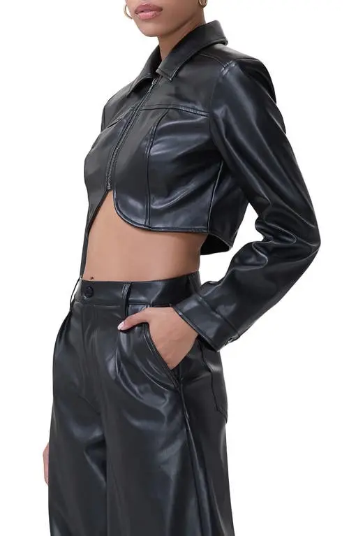 AFRM Hallie Faux Leather Crop Jacket
